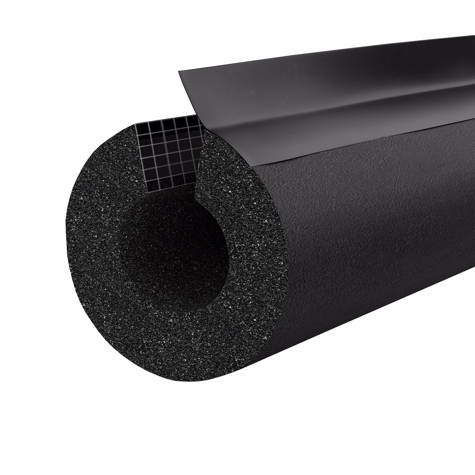 7/8" ID (3/4" CTS 1/2" IPS) Self-Sealing Black Rubber Pipe Insulation ...