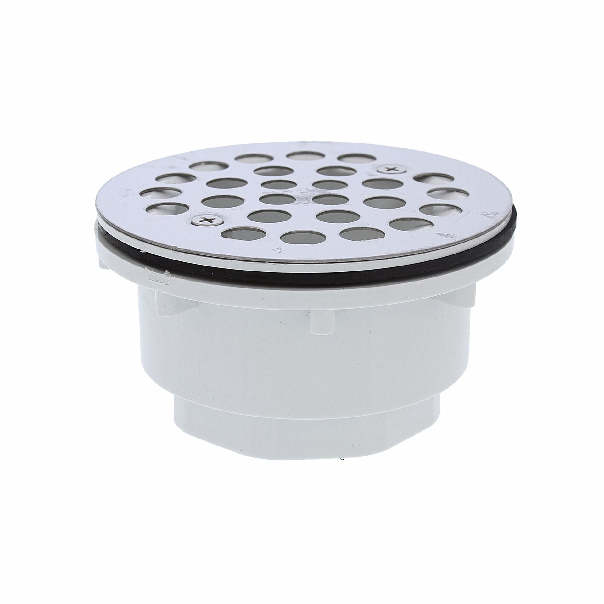 2" PVC Shower Stall Drain with Receptor Base and Stainless Steel Strainer